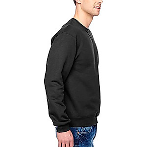 Fruit of the Loom Men's Crew Sweatshirt (2 Pack), Black, Large