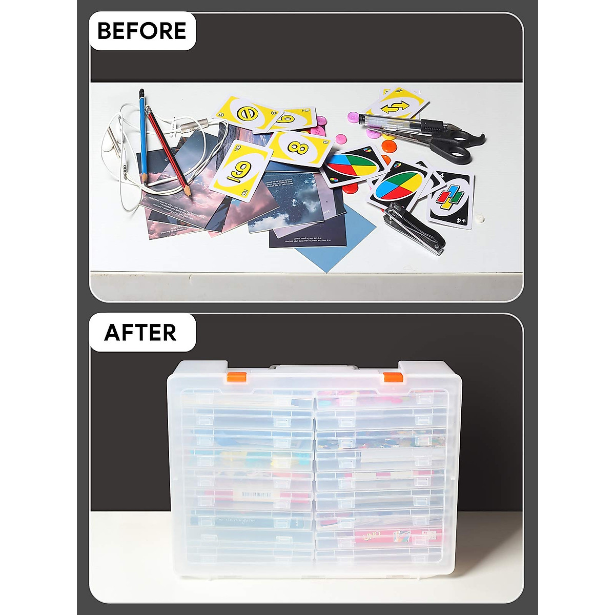 Barhon Photo Storage Box 4x6 Pictures, 18 Inner Seed Storage Organizer Extra Large, Photo Organizers Keeper Photo Cases Picture Storage (White)