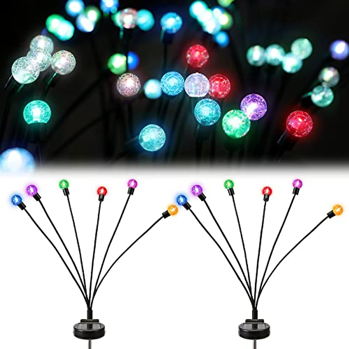 YUNJACKEYDZ Solar Garden Lights-Outdoor Solar Lights for Yard-Solar Powered Firefly Lights Outdoor Waterproof Wind Dancing Solar Lights for Landscape Decoration Lights Yard Patio Pathway Decoration