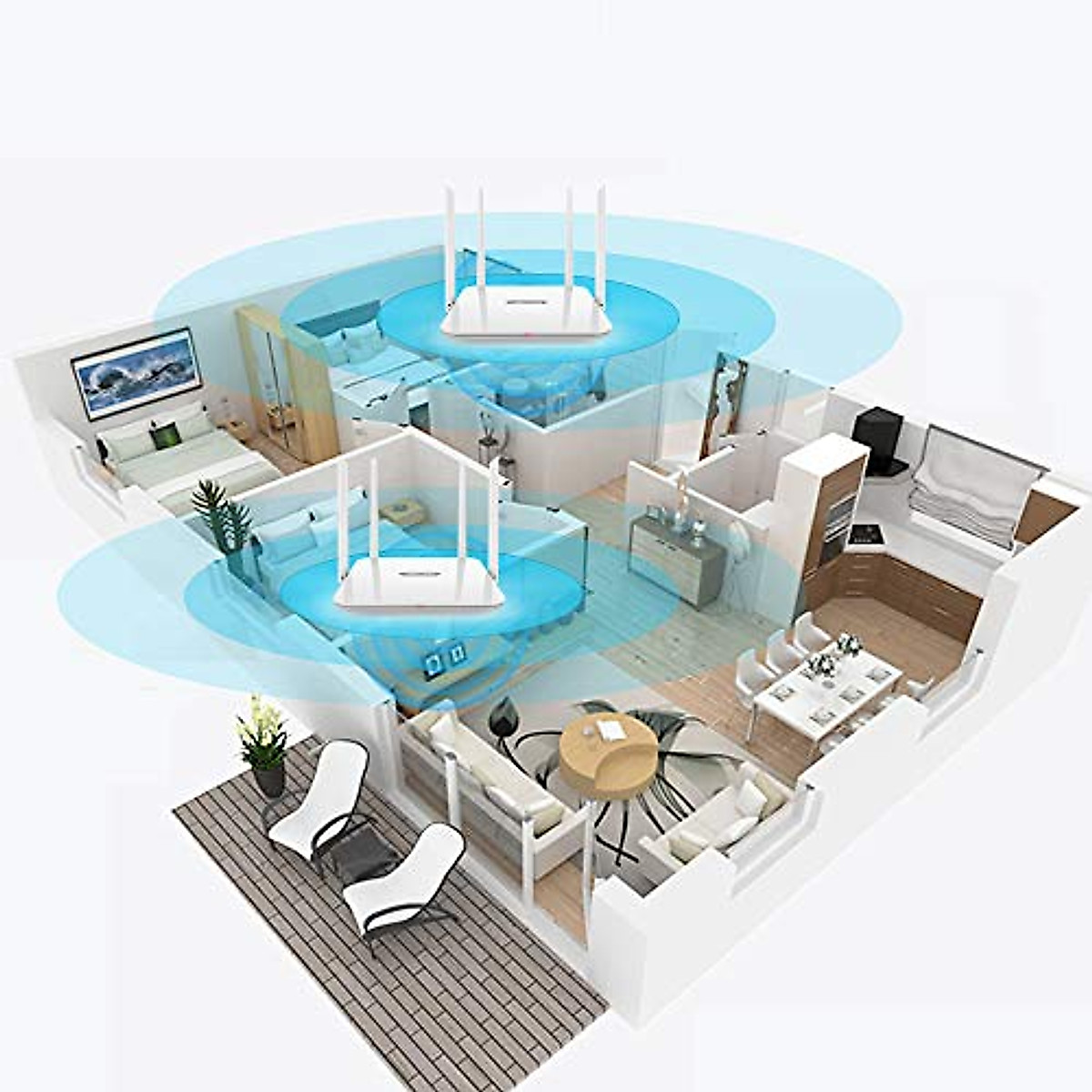 WAVLINK AC1200 WiFi Wireless Router,Dual-Band 5Ghz+2.4Ghz Smart Router,High Speed Router for Game & HD Video with 4x5dBi High Gain Antenna,Amplifiers PA+LNA,Guest Wi-Fi,Router/Access Point/WISP Mode