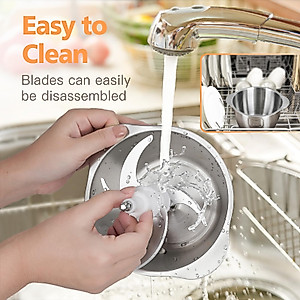 FASSCO Food Processors, Electric food Chopper, Meat Grinder with 2 Bowls (8 Cup+5 Cup),400W Copper Motor - 3 Bi-Level Blades for Meat,Vegetables,Onion, Garlic, Salad, Baby Food, Nuts, Ice Cube