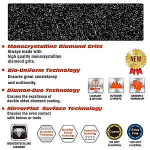 SHARPAL 156N Double-sided Diamond Sharpening Stone Whetstone Knife Sharpener | Coarse 325 / Extra Fine 1200 Grit | Storage Case with NonSlip Base & Angle Guide (6 in. x 2.5 in.)