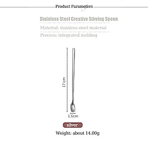 Long Spoons For Stirring,Stainless Steel Bartender Mixing Spoon Multifunction Long Stirring Spoon Long Candle Stirring Spoon 2 Types For Coffee Tea Wax Candle(Square Head 17Cm Spoon)