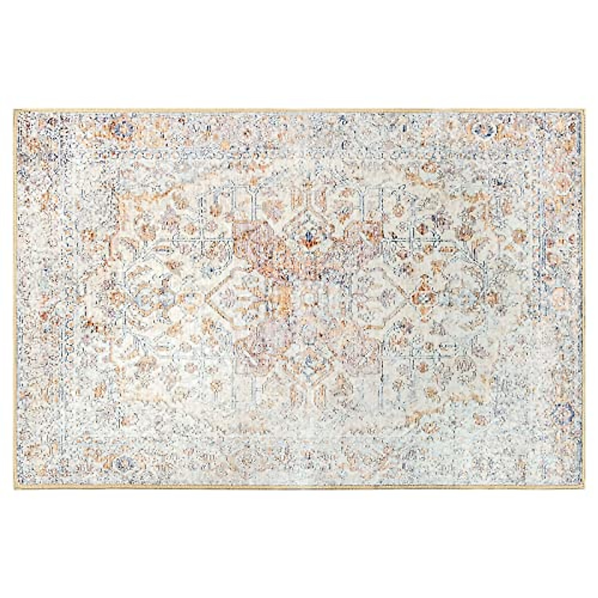 2x3 Rug Non Slip Machine Washable Rug 2x3 Vintage Rug Boho Rug Small Rugs for Bedroom Kitchen Entryway Persian Abstract Oriental Accent Area Rug Retro