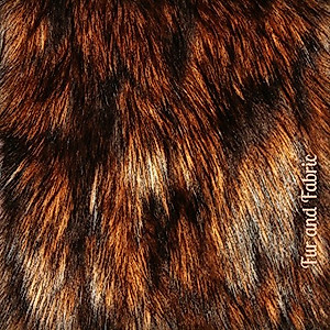 Fur Accents Shag Area Rug - Brown Wolverine Wolf - Luxury Fur Carpet - Soft Faux Fur Sheepskin - Rectangle Accent Rug (4'x6')