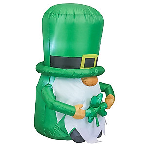 3.6 Ft Tall Inflatable St. Patrick's Day Gnomes Garden Decorations Air Blow up Home Yard Lawn Decorations Lucky Shamrock Sign for St Patrick Day Outdoor Indoor Decor