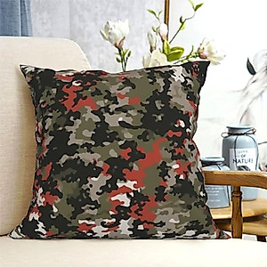 RLDOBOFE Camo Print Throw Pillow Covers Decorative Pillow Cover Square Cushion Cases Soft Cushion Cover Throw Sofa Pillow Case for Home Decor Living Room Bed Couch Car 16"x16"