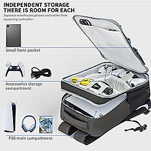 AKOZLIN Travel Gaming Console Backpack Compatible with Play Stantion 5 4 PS5/PS4/PS4 Pro/PS4 Slim/Xbox One X S
