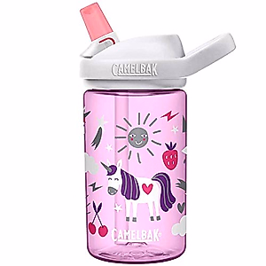 CamelBak Eddy+ Kids BPA-Free Water Bottle with Straw, 14oz Unicorn party