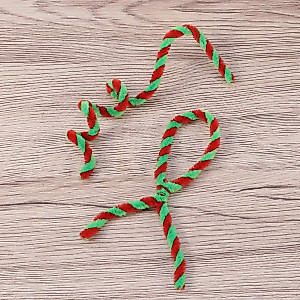 Happyyami 50pcs Christmas Cleaners Striped and Glitter Chenille Stem for Art and Crafts Creative Crafts Decorations Red and Green