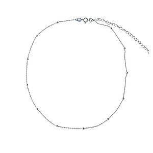 Amkaka Minimalist Sterling Silver Choker Necklace Thin Bead Ball Necklace (Silver)