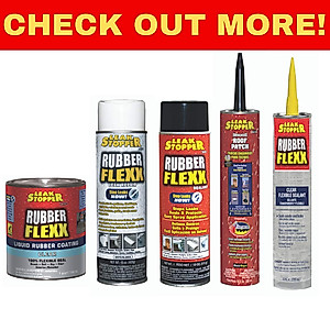 Leak Stopper Rubber Flexx Liquid Rubber Coating - Seal & Waterproof Protection – for Boats, Roof, Tents, Machinery, Buildings, Interior, Exterior – 1 Quart Black
