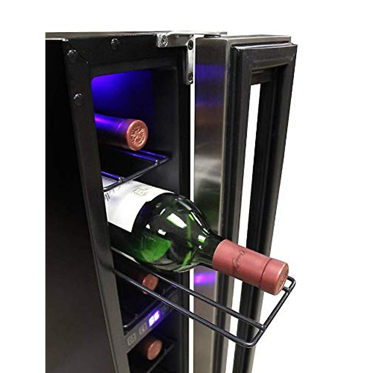 Vinotemp 7 Bottle Built-in Style Wine Cooler with Stainless Steel Door Trim and Dual Pane Glass