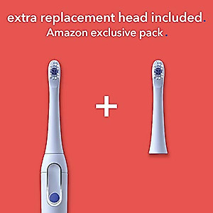 hum by Colgate Smart Battery Toothbrush Kit, Sonic Toothbrush Handle with 2 Refill Heads and Travel Case, Blue, Amazon exclusive