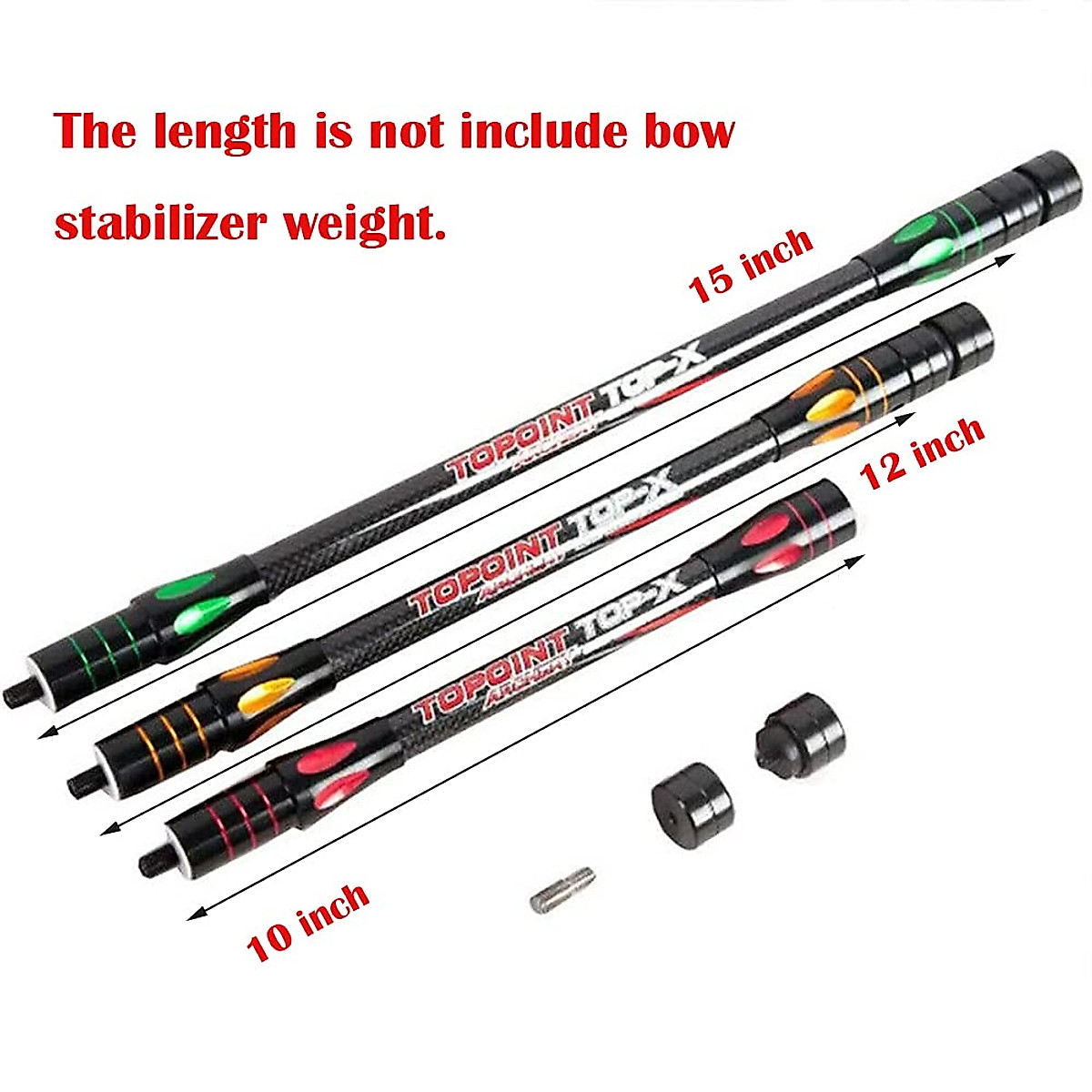 HNZMDY 10 Inch 12 Inch 15 Inch Archery Bow Stabilizer Balance Bar Rod Side Rod Carbon Fiber Stabilizer Dampen Weight for Compound Bow Recurve Bow Accessory (Blue, 10 inch)