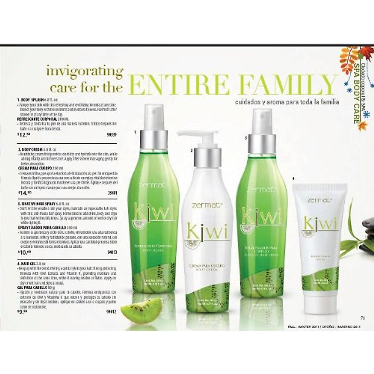 Zermat Perfum Body Fresh with Kiwi Extract,6.76oz Perfume Corporal Refrescante 200ml