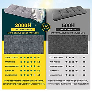 mudilun Bench Cushion,Indoor Anti-Slip Patio Seat Cushion, Kitchen Furniture Chair Cushions for Floating Windows, Rocking Chairs, Dining (48x16x4, 【Chenille】 Light Grey)