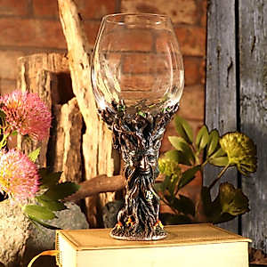 Nemesis Now Bronze Forest Nectar Ancient Tree Spirit Green Man Goblet Wine Glass, 1 Count (Pack of 1)