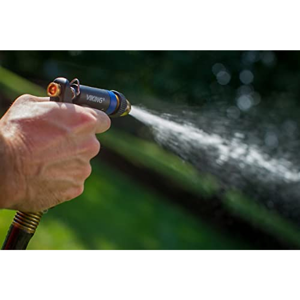 VIKING High Pressure Adjustable Hose Nozzle with Brass Tip for Garden Watering and Car Washing