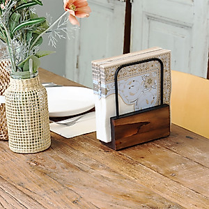 LEVIMETREE Farmhouse Napkin Holder for Kitchen Table, Wooden Napkin Holder Tissue Dispenser, Rustic Kitchen Napkin Dispenser-Dining Table Napkin Holder for Kitchen, Paper Napkins Holder Kitchen Décor
