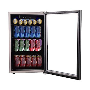 FRIGIDAIRE EFMIS9000-AMZ Freestanding Beverage Center Fridge-Fits 25 Bottles OR 88 Cans, Black