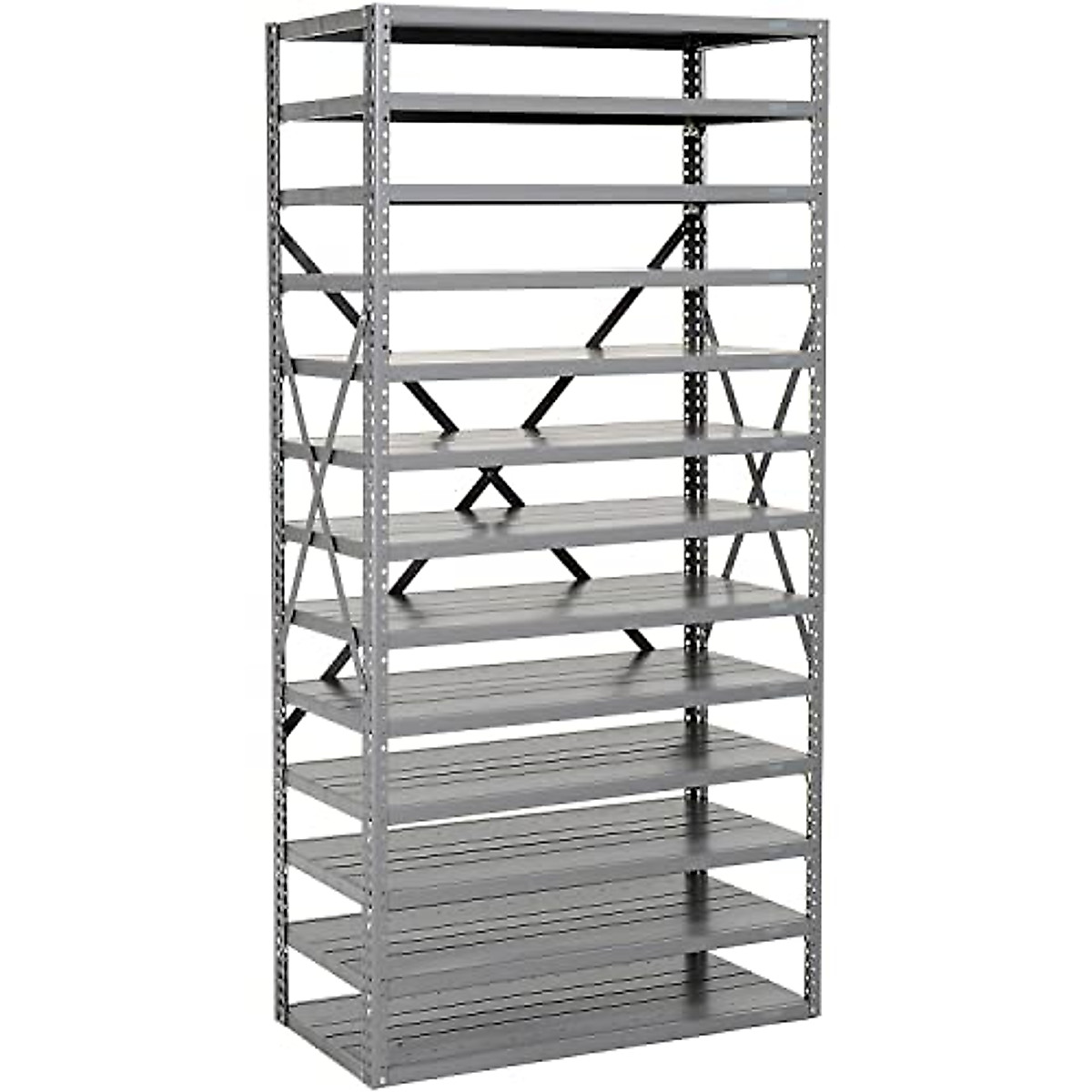 Global Industrial Open Bin Shelving Without Bins, 13 Shelves, 36x18x73
