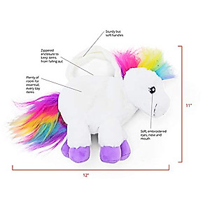 PLUSHIBLE BRIDGING MILES WITH SMILES Plush Unicorn Purse - Soft, Fluffy, Functional Stuffed Unicorn Purse for Kids - Cute Stuffed Animal Unicorn Toy