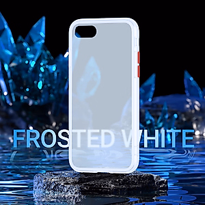 TORRAS Shockproof Designed for iPhone SE Case 2022 (3rd Gen) & iPhone SE Case 2020 [Military Drop Certified] iPhone SE 2022 Case Semi-Clear Hard Back Protective Slim Case for iPhone SE/8/7-White