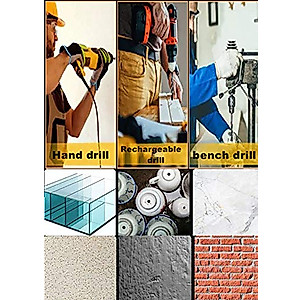 TOEGA 5Pcs Concrete Drill bits, Masonry Drill bit Set, for Tile, Brick, Cement, Concrete, Glass, Plastic, Cinder Block, Wood etc, Best for Concrete and Brick Wall Ceramic Tile on