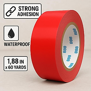 MG888 Multi-Purpose Duct Tape 1.88 Inches x 60 Yards, Crafts, Repairs & DIY Projects, 1 Roll (Red)