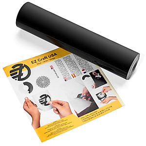 Adhesive Matte Black Vinyl Roll – Huge Matte Adhesive Permanent Black Vinyl Rolls – 12”x40FT Black Vinyl Sheets are The Best Vynil – EZ Craft USA Black Vinyl Wrap Works with Cricut and Other Cutters
