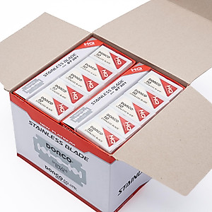 Dorco ST301 Platinum Double Edge Razor Blades - 1000 Blades (100x10) | 1 Case