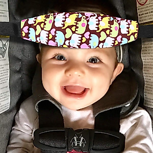 2 Packs Toddler Car Seat Neck Relief and Head Support, Pillow Support Head Band Easy Installation On Most Convertible Seats and Safety to Babies and Kids(Elephant)