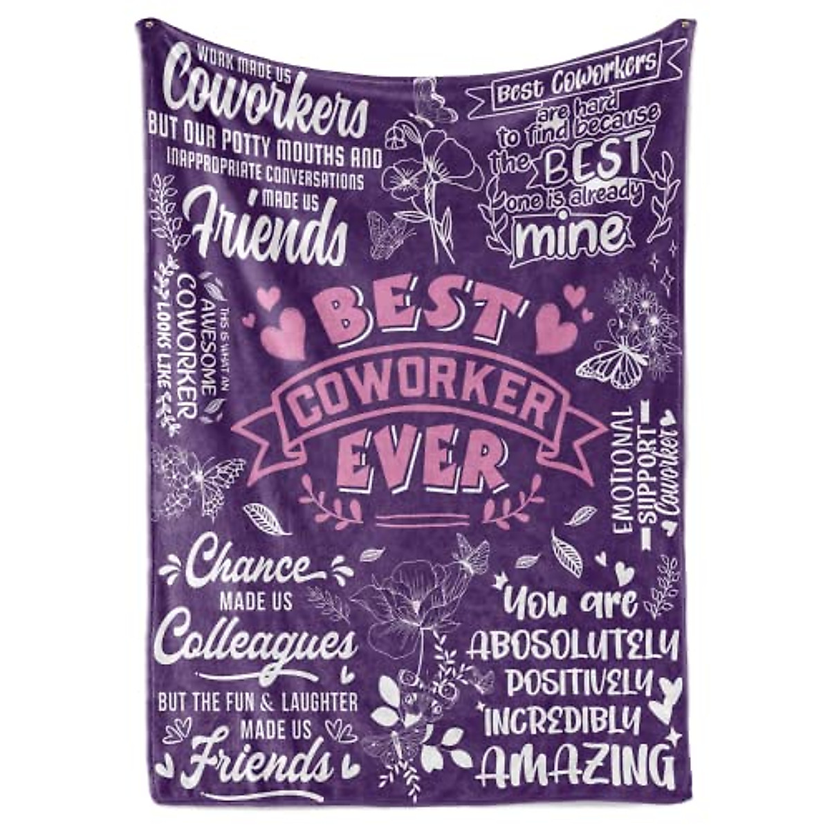 InnoBeta Coworker Leaving Gifts for Women Flannel Blankets Throws, Going Away Gift for Coworker, Leaving Farewell New Job Presents (50"x 65") - Purple - Best Coworker Ever