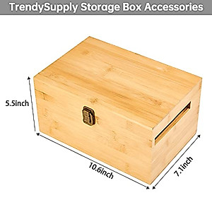 TrendySupply Storage Box with Movable Tray, Smell Proof Jar, Premium Decorative Wooden Bamboo Box, Extra Large Storage Space for Accessories (Original)