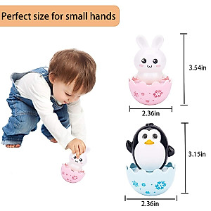 Lukax Easter Egg Toys - Bunny Chick Easter Basket Stuffer, Plastic Easter Toys with Rattles, Easter Egg Basket Toys Gift for Toddler Boy Girl