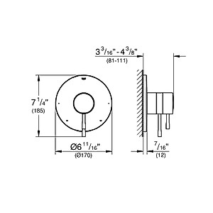 Grohe 19494001 Essence New 2-Handle Dual Function Pressure Balance Trim With Control Module, Starlight Chrome
