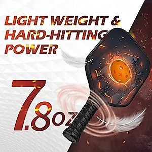 Pickleball Paddles, USAPA Approved Carbon Fiber/Graphite Face Lightweight Pickleball Set with Pickleball Rackets, Pickle Ball Paddle ​for Men, Women and Children