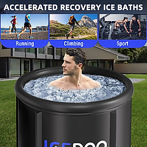 Ice Bath Tub for Athletes, 116 Gallon Portable Bathtub Adult with Cover, Cold Plunge Tub,Ice Pod Cold Plunge,Outdoor Inflatable Hot Tub Bathtub at Home for Cold Water Recovery