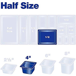Carlisle FoodService Products 10221B07 StorPlus Half Size Food Pan, Polycarbonate, 4" Deep, Clear