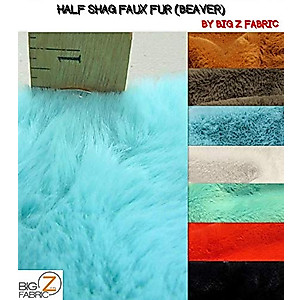 Beaver Shag Faux Fur Fabric Sold by The Yard DIY Coats Costumes Scarfs Rugs Accessories Fashion (Black)