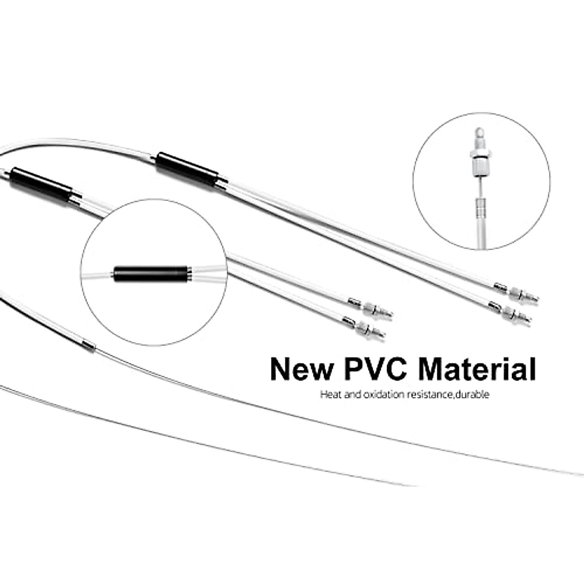 BaveL BMX Bike Gyro Brake Cables Front + Rear (Upper + Lower) Spinner Rotor Set Kit (White)