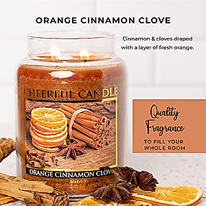 A Cheerful Giver - Orange Cinnamon Clove Scented Glass Jar Candle (24 oz) with Lid & True to Life Fragrance Made in USA