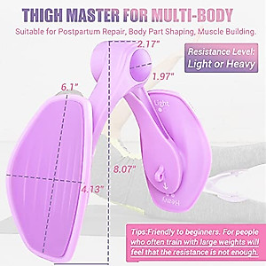 COFOF Thigh Master Thigh Exerciser for Women, Enhanced Resistance Hip & Pelvis Trainer, Inner Thigh Exercise Equipment Kegel Exercise Products for Women Home Gym(Purple)