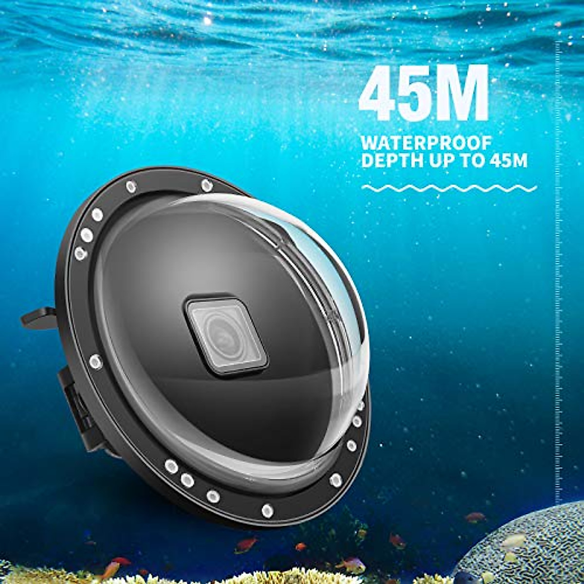 SHOOT Dome Port Lens for GoPro Hero 11/10/ 9 Black - Dual Handle Stabilizer Floating Grip, Enlarge Trigger, Overall Waterproof Case - Easier to Hold Over Underwater Photos/Videos