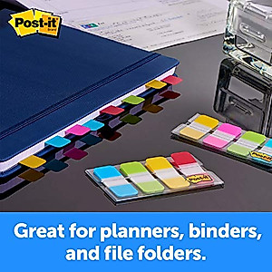 Post-it Tabs, 1 in Solid, Aqua, Yellow, Pink, Violet, 22/Color, 88/Dispenser (686-AYPV1IN)