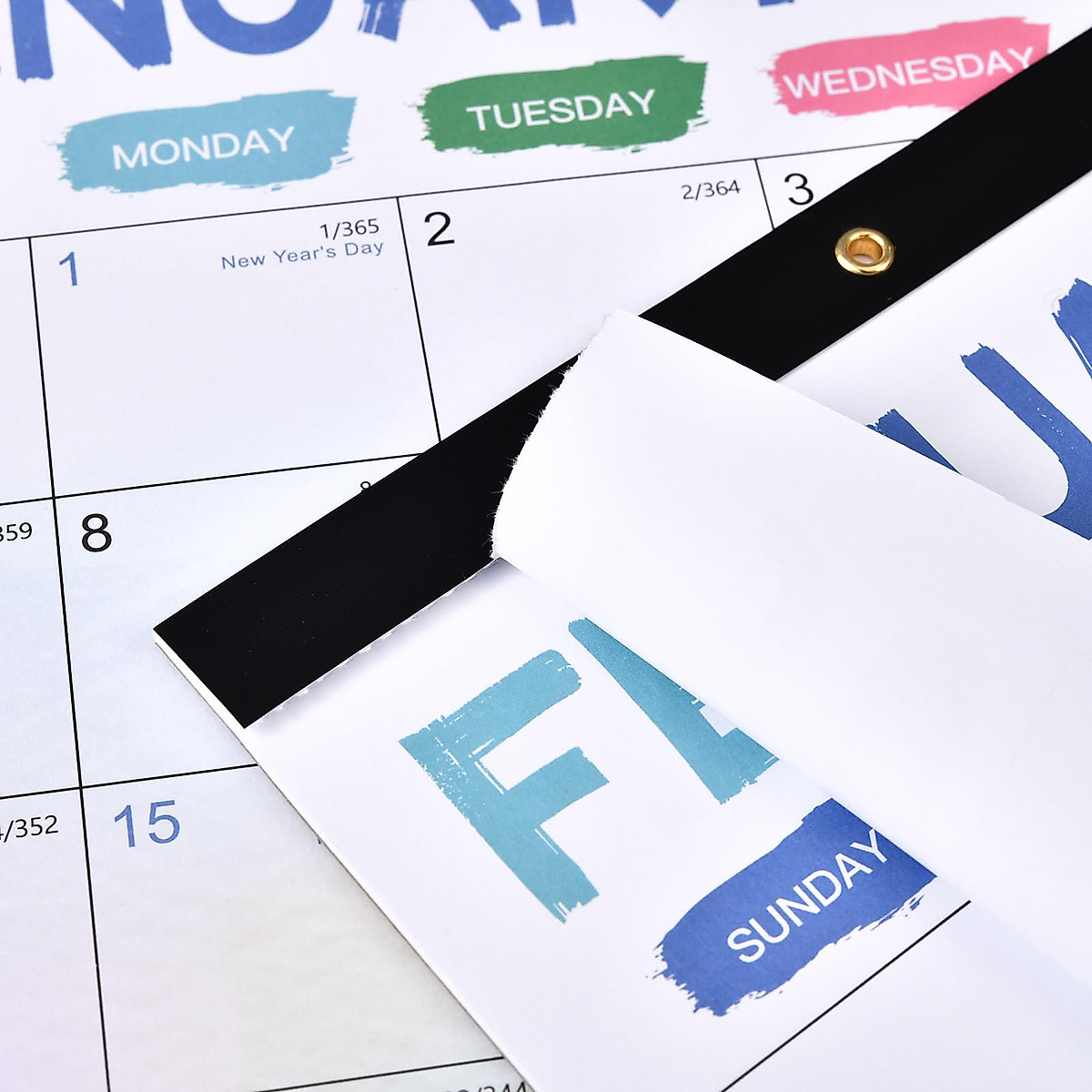 Desk Calendar 2023-2024 - 2023-2024 Desk Calendar, 18 Monthly Desk/Wall Calendar 2-in-1, 16.8" x 12", Jul.2023 - Dec.2024, Thick Paper with Corner Protectors, Large Ruled Blocks - Colorful Lump