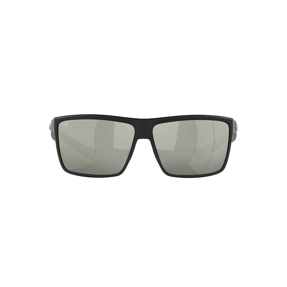 Costa Del Mar Mens Rinconcito Rectangular Sunglasses, Matte Black/Grey Silver Mirrored Polarized-580G, 60 mm