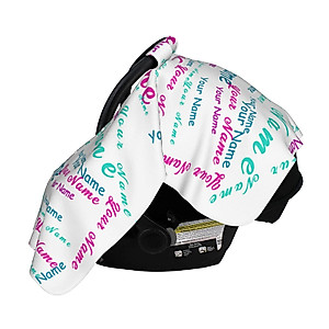 Personalized Baby Car Seat Covers for Babies with Name，Custom CarSeat Canopy Covers for Girls Boys，Nursing Breastfeeding Cover for Infant Car Seat.