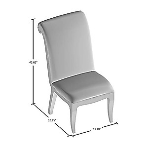 Furniture of America Gudrun Fabric Side Chair in Espresso and Beige (Set of 2)